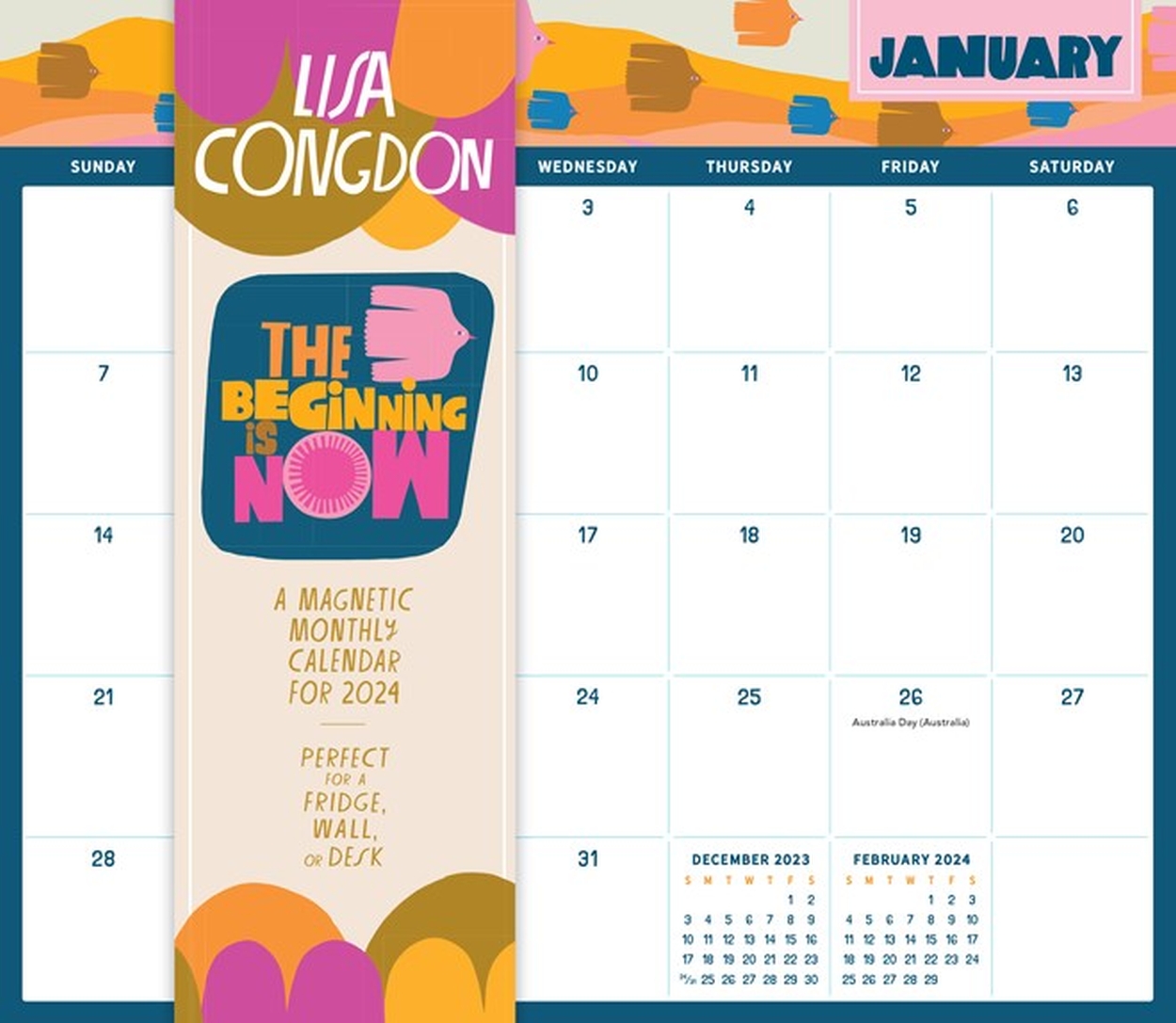 Lisa Congdon The Beginning Is Now: A Magnetic Monthly Calendar 2024 by ...