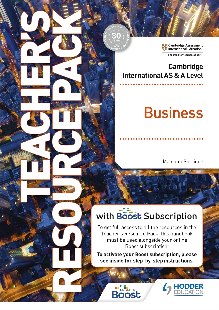 Cambridge International AS & A Level Business Teacher's Resource Pack ...