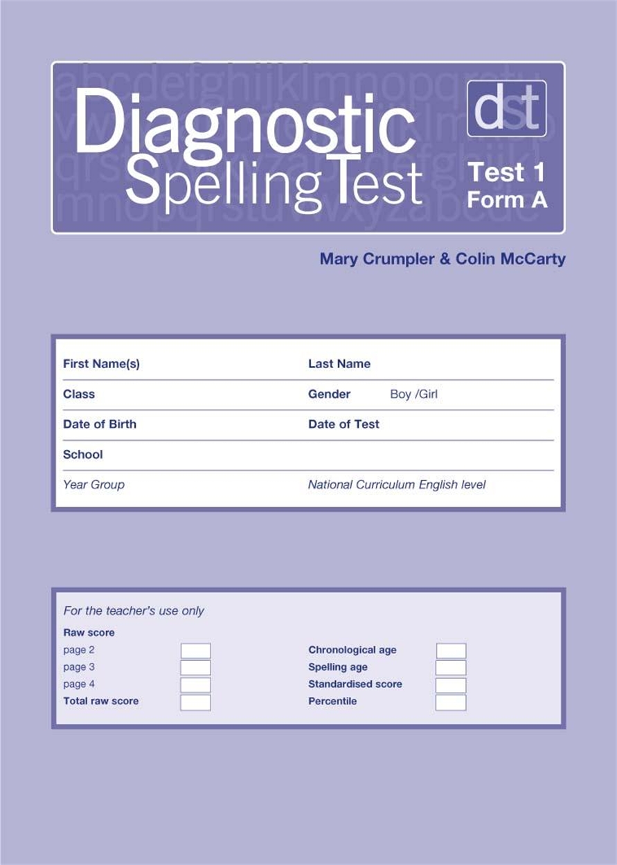 Diagnostic Spelling Tests: Test 1, Form A Pk10 by Mary Crumpler ...