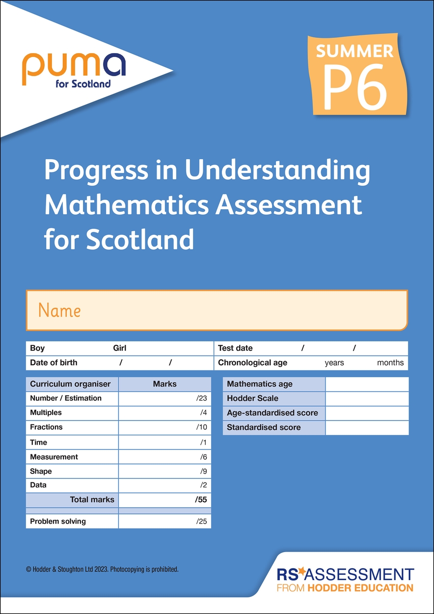 PUMA for Scotland P6, Summer PK10 (Progress in Understanding ...