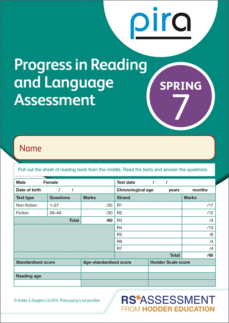 PiRA Test 7, Spring PK 10 (Progress in Reading and Language Assessment ...