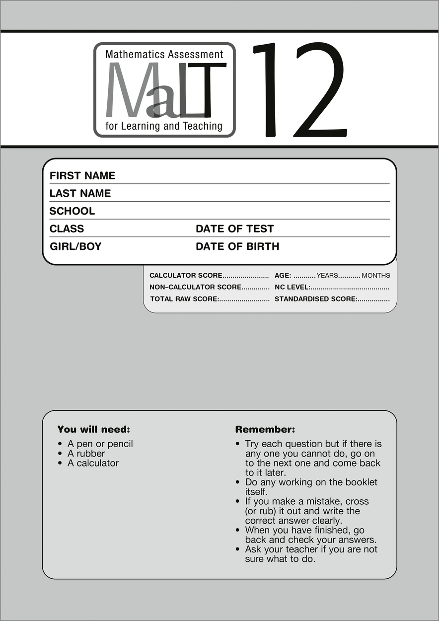 MaLT Stage One (Tests 5-7) Manual (Mathematics Assessment for Learning ...