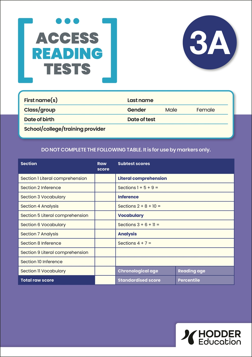 New Access Reading Test (ART) 3A, PK10 by Marie Lallaway | Hachette UK