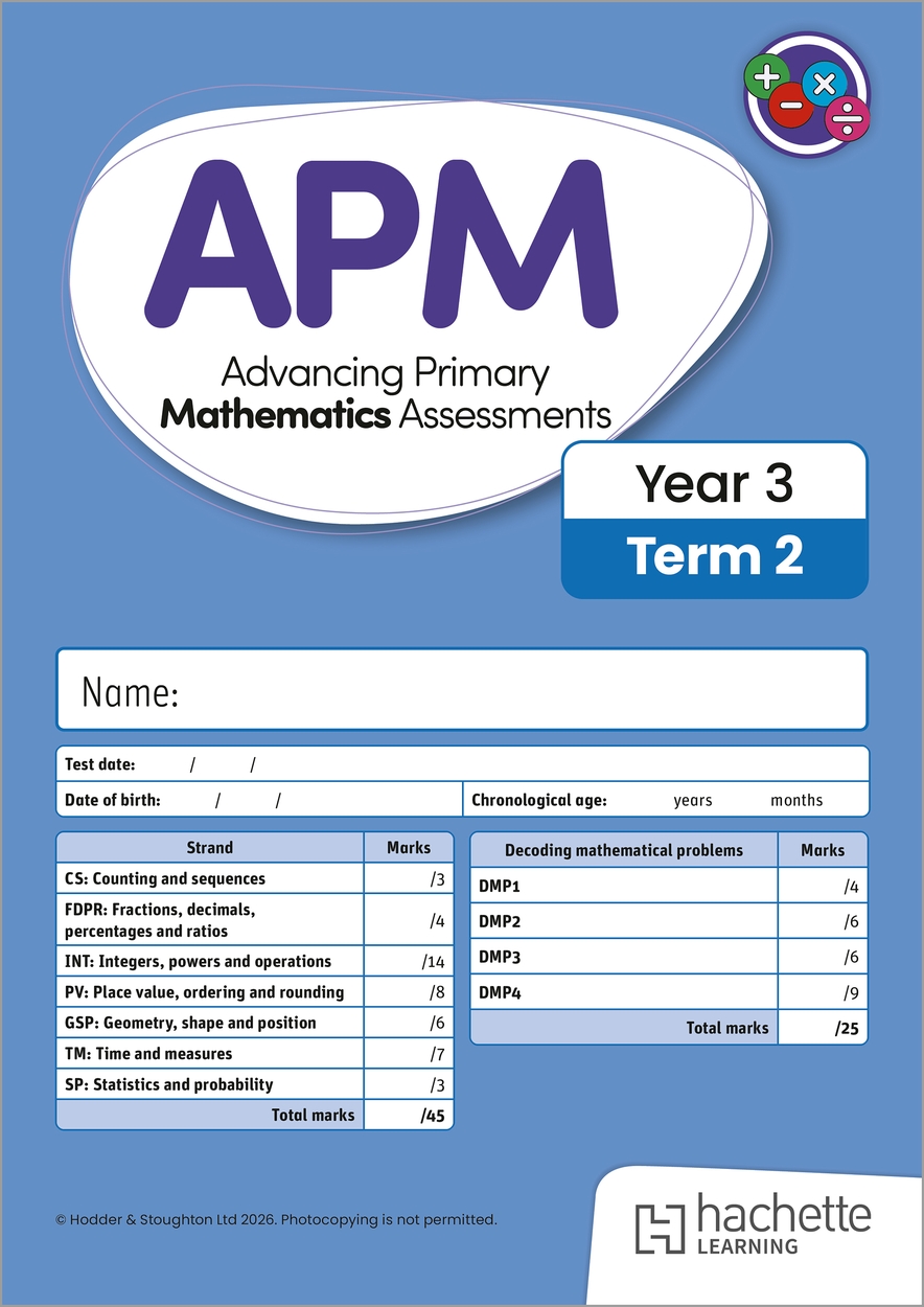 Advancing Primary Mathematics Assessments, Year 3 Term 2, 10pk by ...